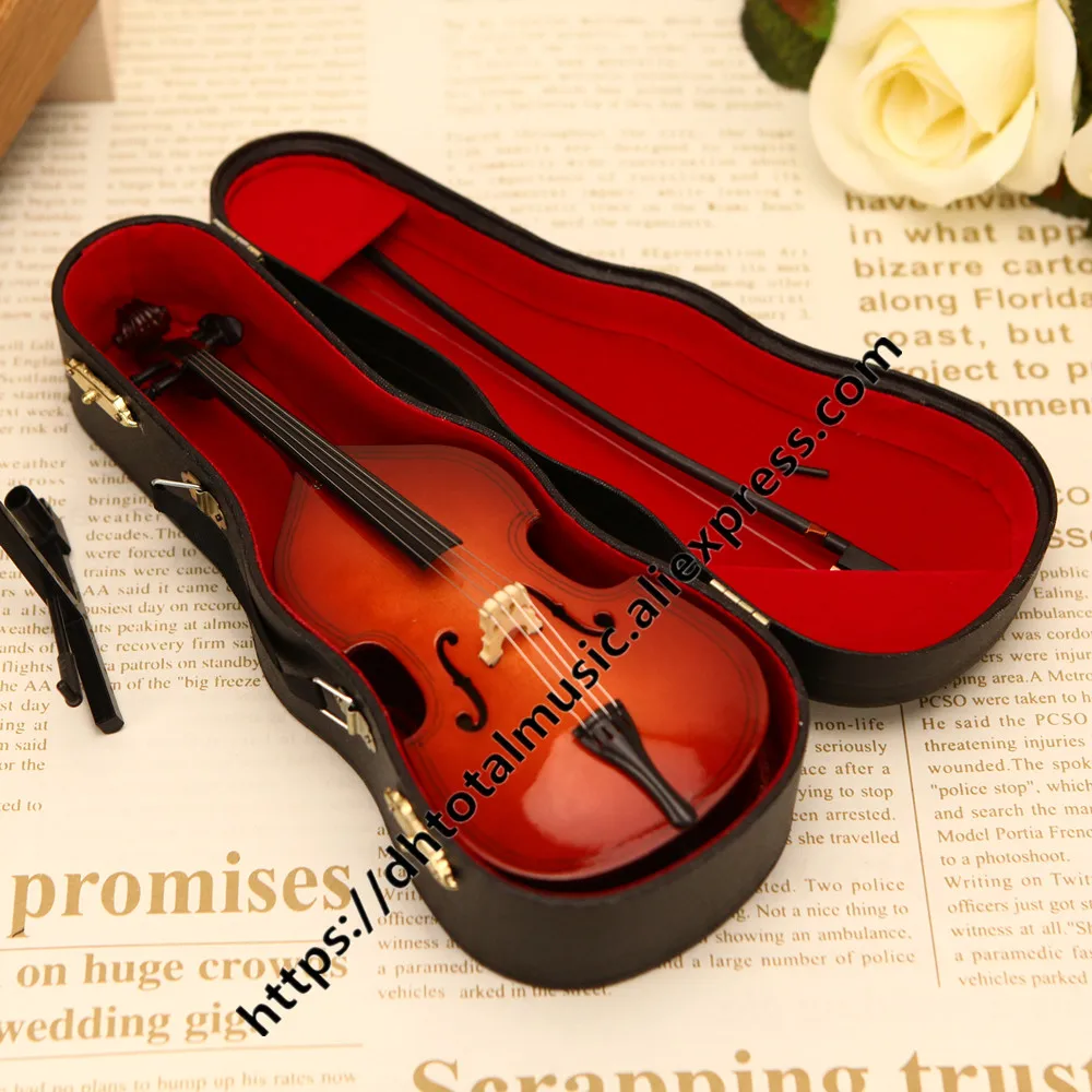 Miniature double bass Model Replica with Stand and Case Dollhouse ...
