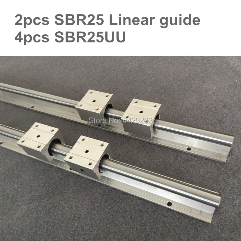 25mm-linear-rail-SBR25-600-800mm-2pcs-and-4pcs-SBR25UU-linear-bearing ...