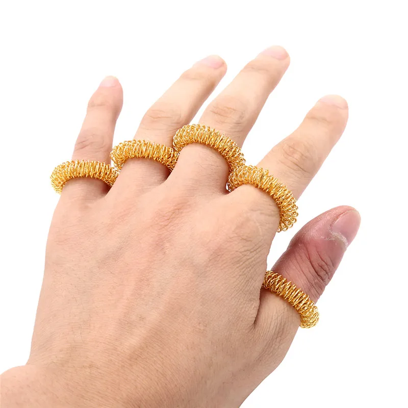 5pcs/Lot Finger Massage Ring Acupuncture Ring Health Care Body Massager ...