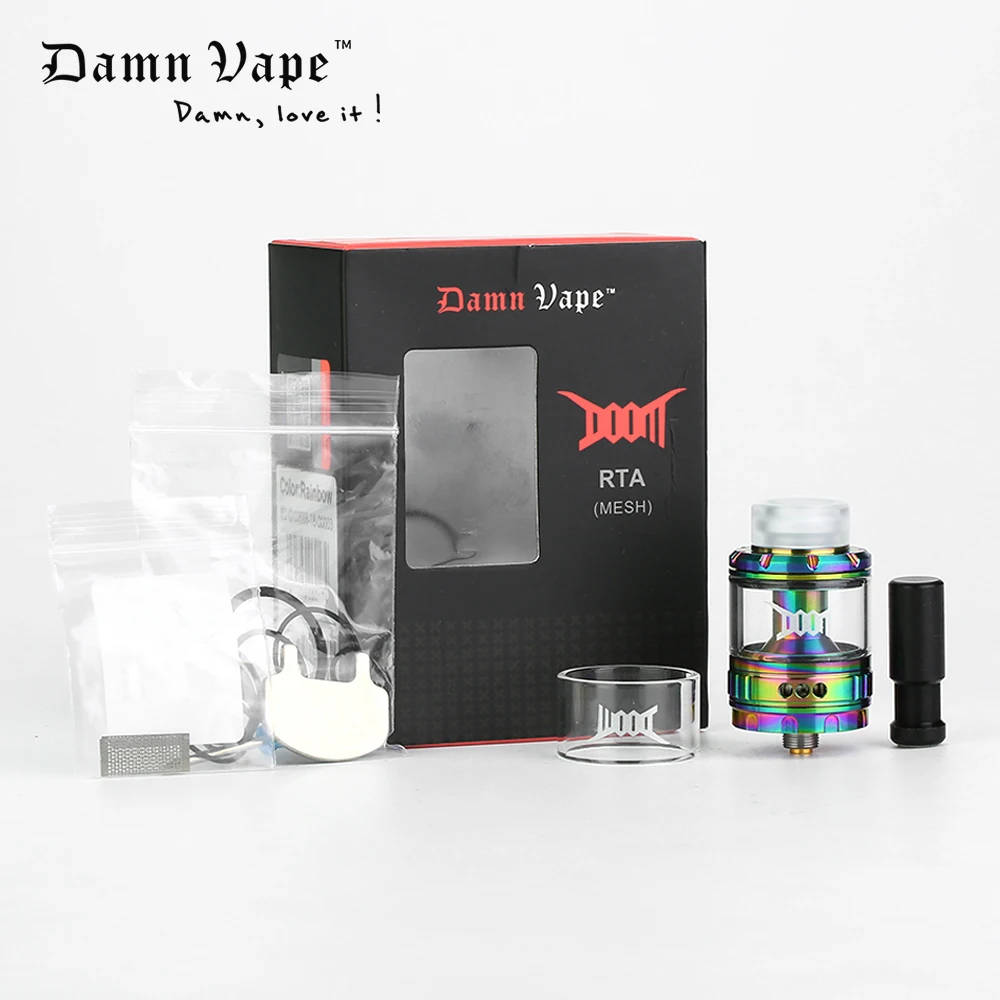 Original Damnvape Doom RTA Atomizer 4ml Capacity E-cig Tank 3D Liquid ...
