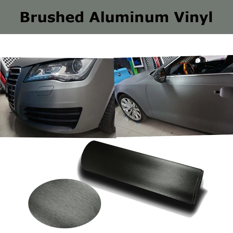 Grey Brushed Aluminum Vinyl Wrap Car Wrapping Metal Brushed Steel Car ...