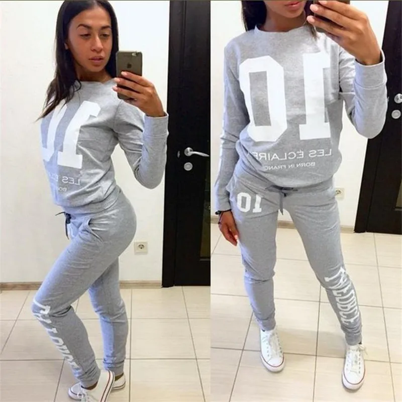 New Women's alphanumeric 10 Run jogging Suits Clothes Sports Set ...