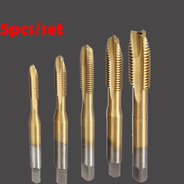 5 Size Pieces/Set M3 to M8 Professional Right Hand Spiral Pointed Tap ...