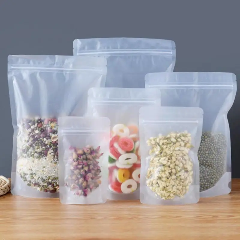 10 Pc PE Food Bag Self Seal Zipper Ziplock Packing Food Bag Resealable ...