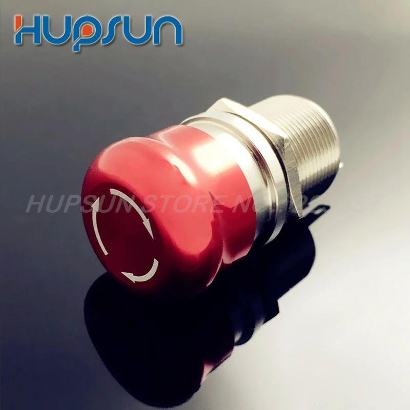 2pc waterproof 22mm metal emergency stop push button switches mushroom ...