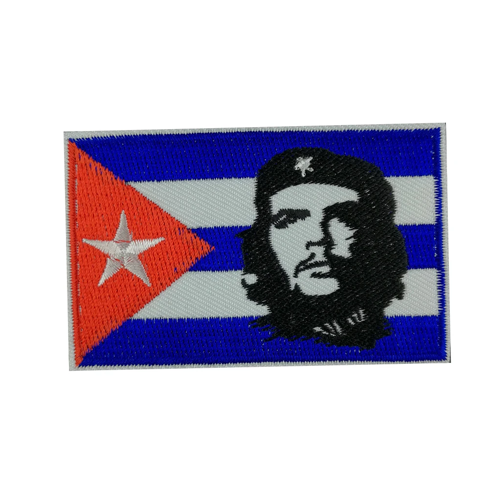 Iron on Fabric Badges Sew on Cloth Iron on Patches Cuba Country Flag Clothes Patch DIY Flowered ...