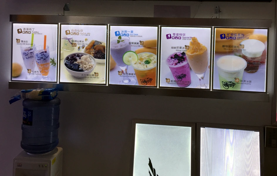 Magnetic Acrylic LED Menu Boards Restaurant Indoor Illuminated Menu ...