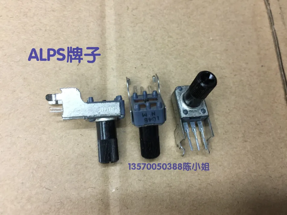 ALPS potenciómetro tipo RK09, B100K, 13mm, eje largo y fino, 2 unids ...