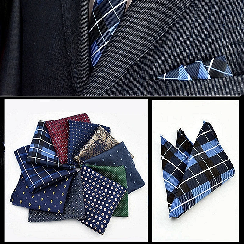 15 Colors Fashion Men Lattice&Floral Handkerchiefs Casual Wave Point ...