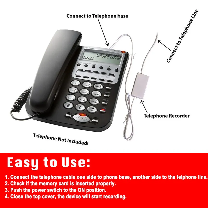 Mini Telephone Voice Recorder Small Phone Call Audio Conversation ...