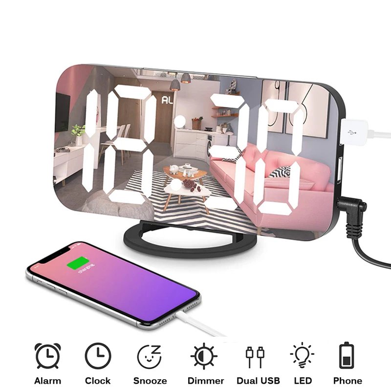 Ipad Phone Charging USB Alarm Clock Digital Clock With Dual USB Port ipad-phone-charging-usb-alarm-clock-digital-clock-with-dual-usb-port