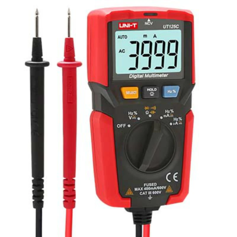 UNI T UT125C Mini Pocket Digital Multimeter Temperature Tester Resistor ...