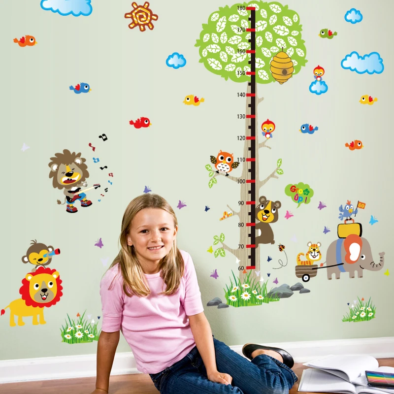 Kids Bedroom Large Wall Sticker Animal Removable Cute Cartoon Tree Wall ...