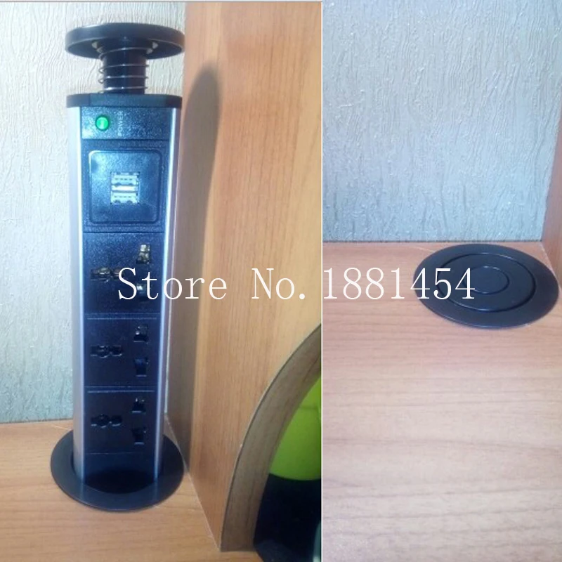 Oversea 2 USB 3 universal Outlet Pop Up Power Point Socket Kitchen Unit ...