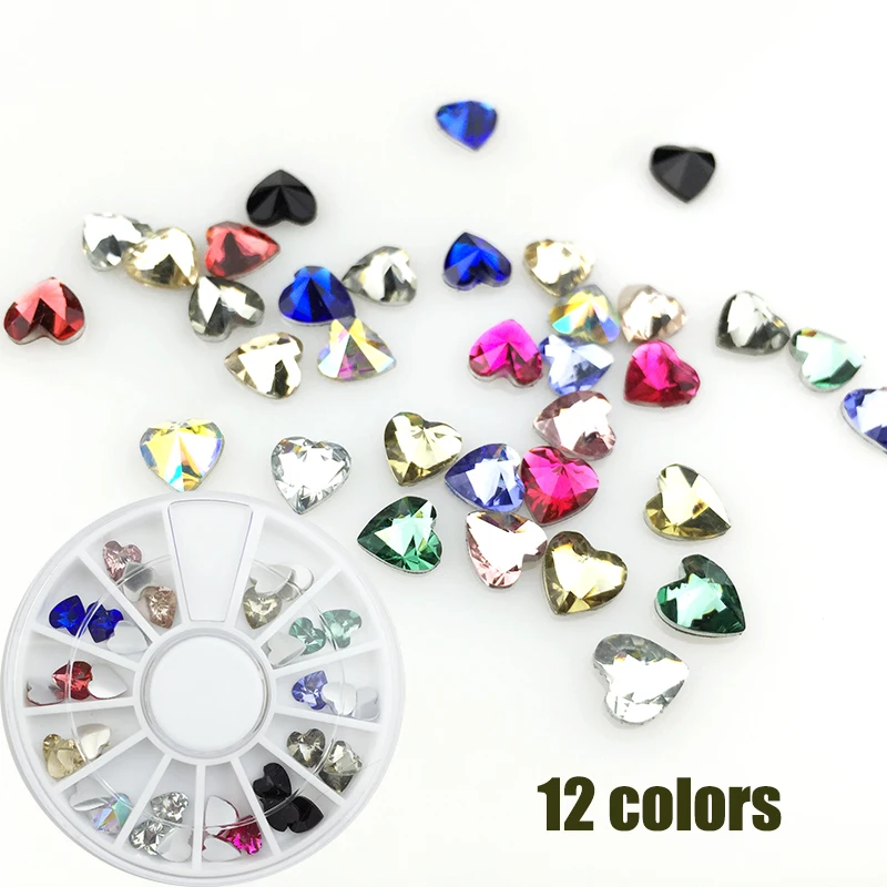 Acrylic Rhinestones Flatback Red Heart Shape Rhinestones 6mm 36pcs/set ...