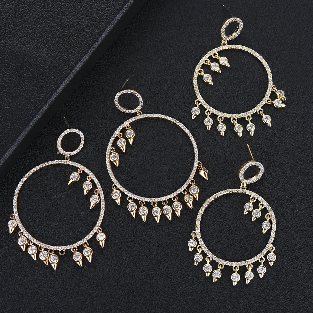 Godki Luxury Long Tassel Drops Dangle Earrings For Bridaltrendy Cubic