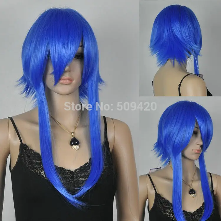 FSX59823$#new short royal blue long 2 ponytails cosplay full fibre ...