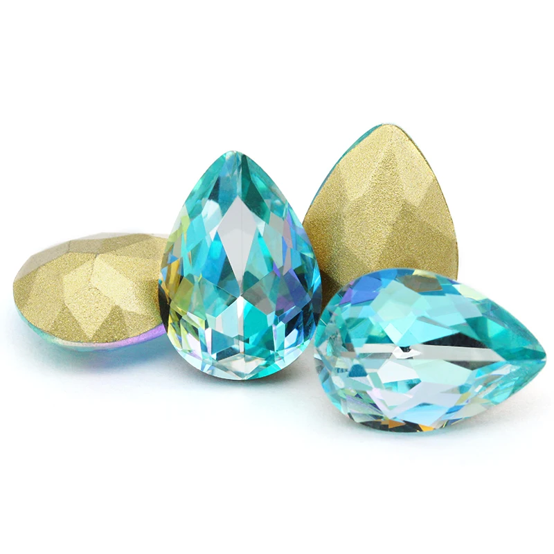 5pcs-Rhinestone-Water-Drop-laser-Pointback-Strass-Crystal-Stones-For ...