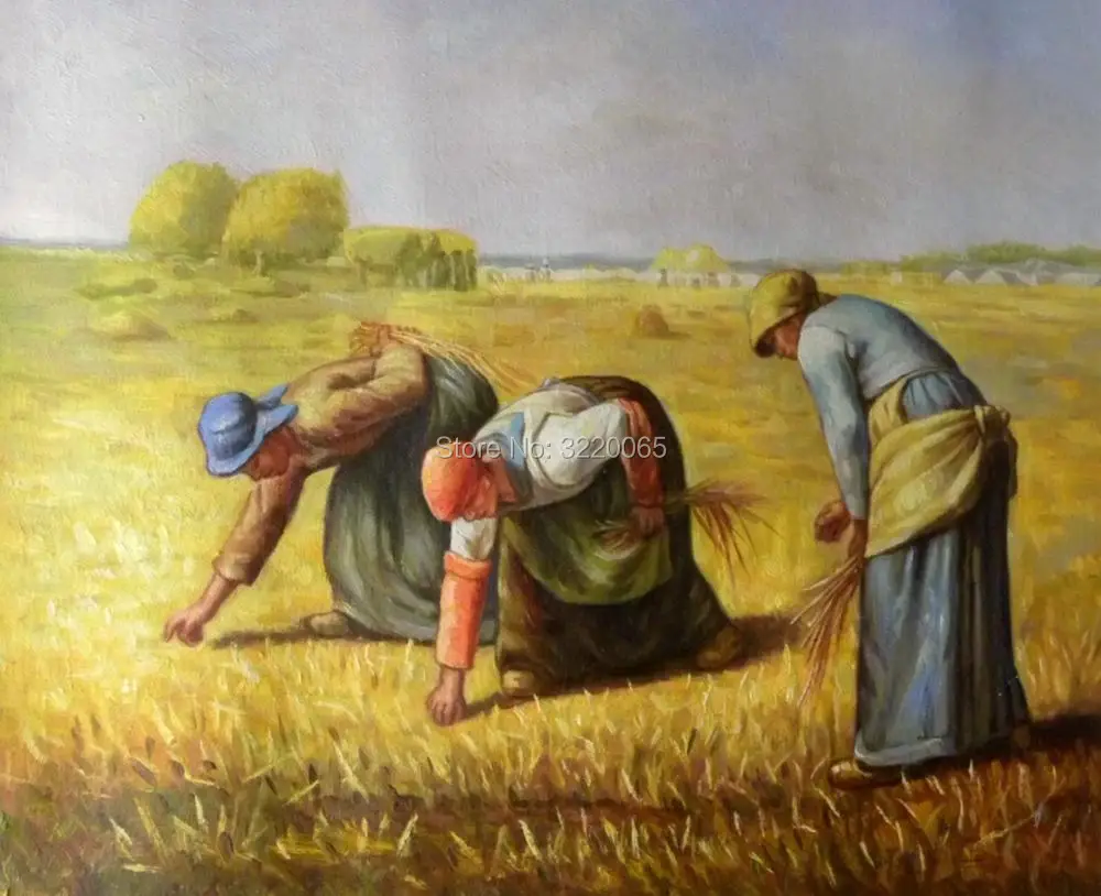 Oil Painting Copying French Painter Miller's Masterpiece "pick Up The ...
