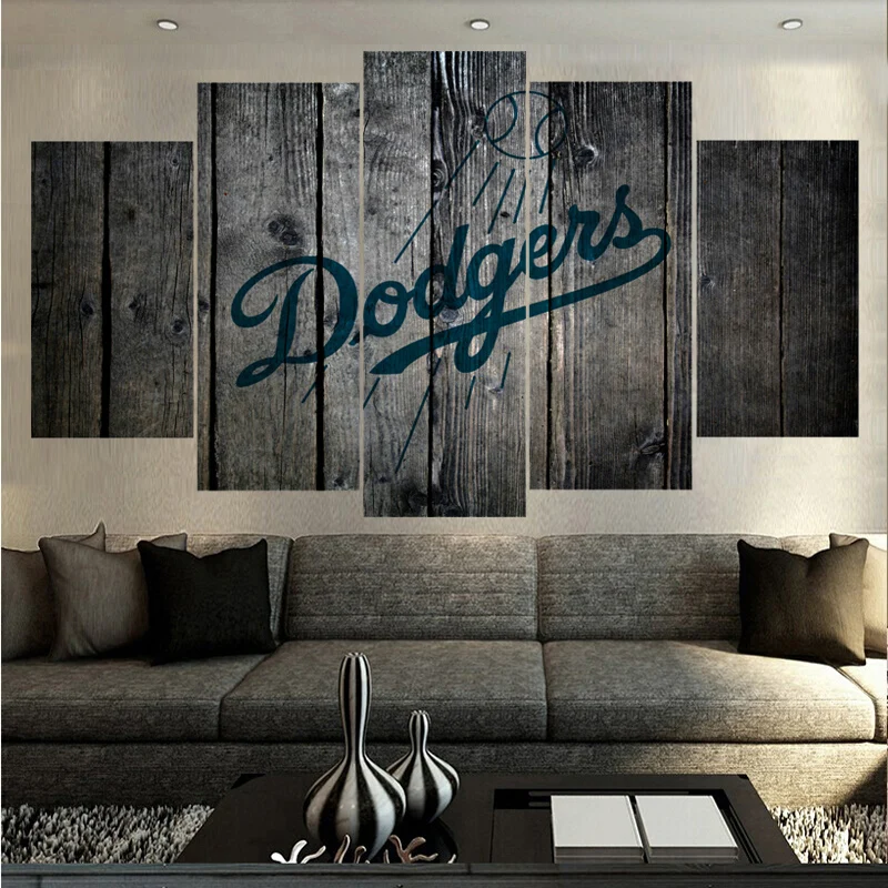 5 Pieces Baseball Los Angeles Dodgers Canvas Painting Calligraphy ...