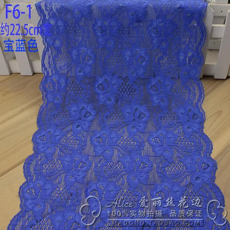 2-Meters-22-5CM-Royal-Blue-Embroidered-Net-Wide-Lace-Trim-Decoration ...