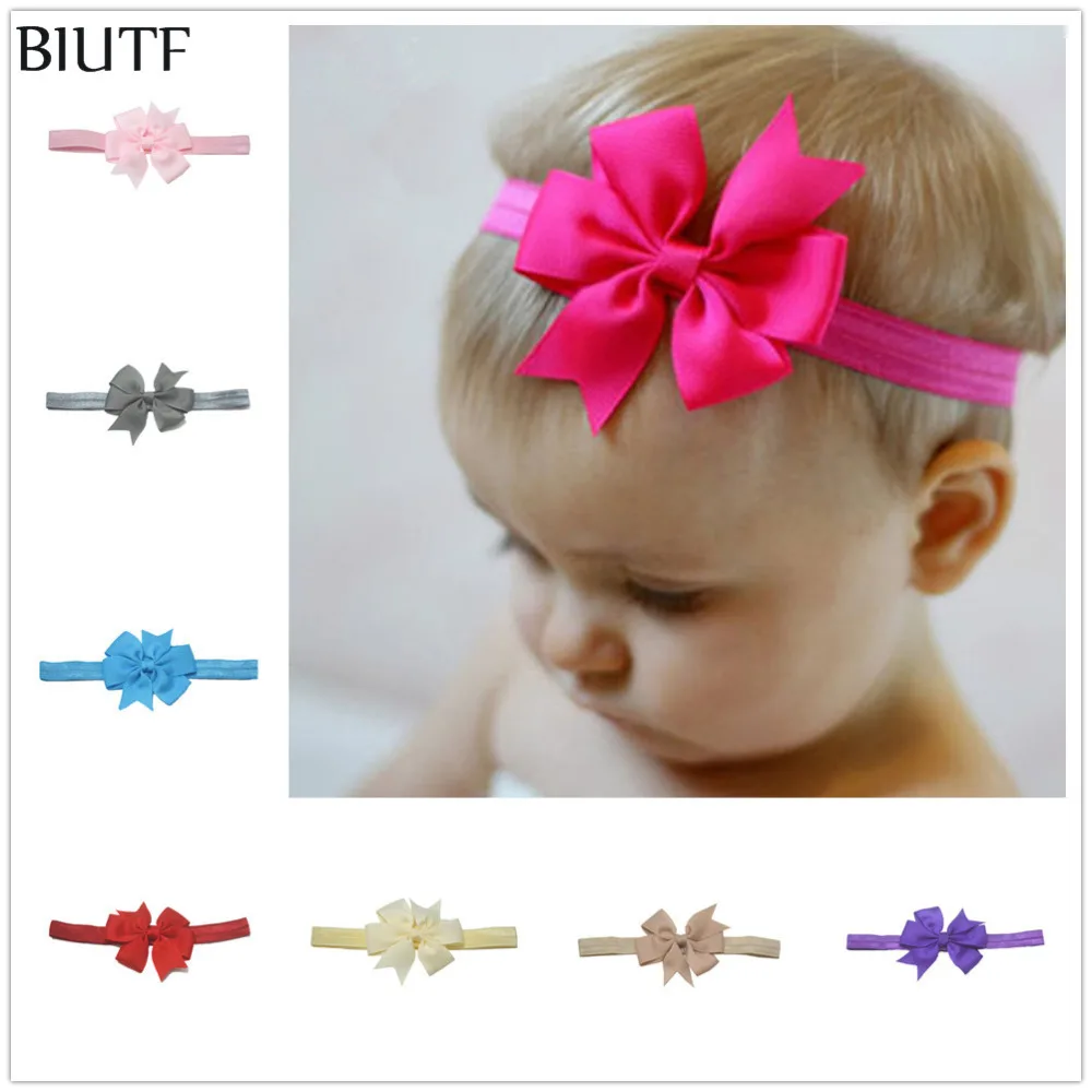 40pcs/lot 3 inch Grosgrain Ribbon bow Headband Kids Fashion Hairband ...