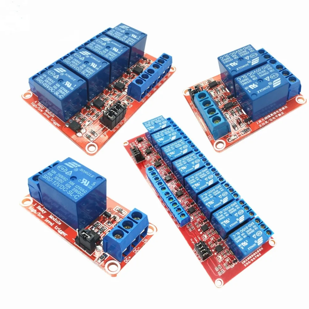 1 2 4 8 채널 5 V 12 V 릴레이 모듈 보드 쉴드 옵토 커플러 지원 Arduino 용 고저 레벨 트리거릴레이