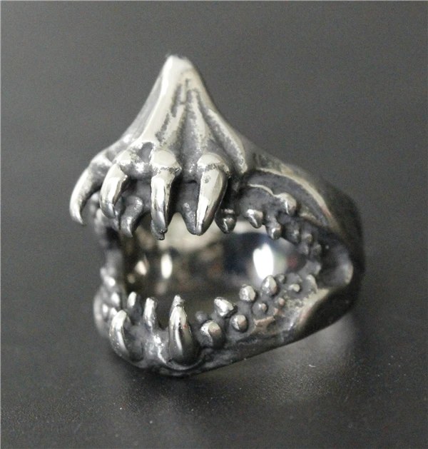 Drop Shipping Monster Sharp Teeth Ring 316L Stainless Steel Jewelry ...