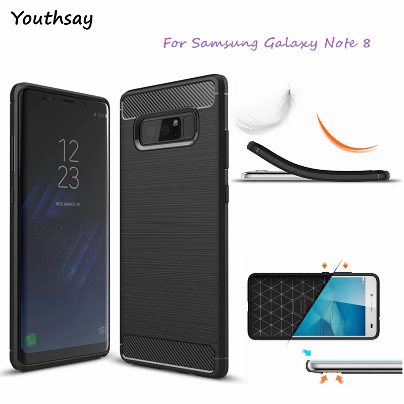 Para funda Samsung Galaxy Note 8 funda Youthsay de fibra de carbono ...