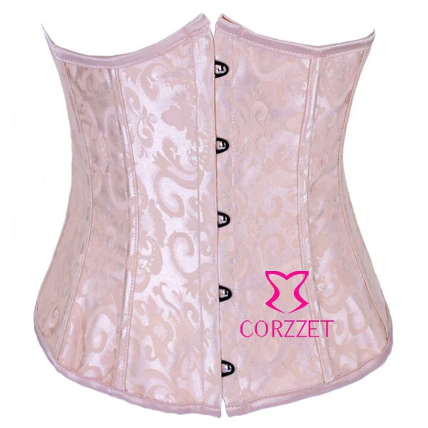 Brand 2014 New Pink Jacquard Sexy Women Underbust Corset Satin Waist