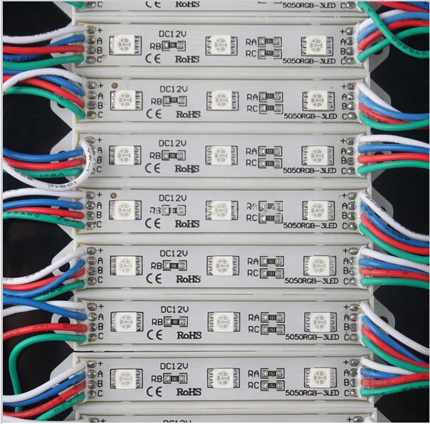 5050 3 LED RGB Module,12V waterproof RGB Color changeable led modules ...
