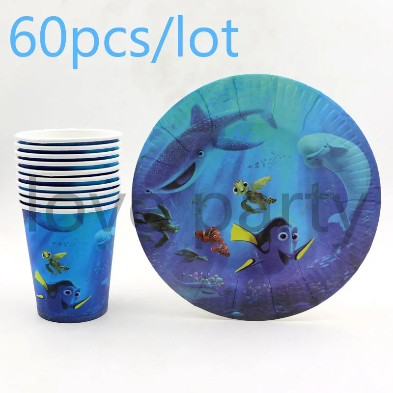 60pcs\lot Finding Dory/Finding Nemo Theme Glass Decoration Dishes Baby ...