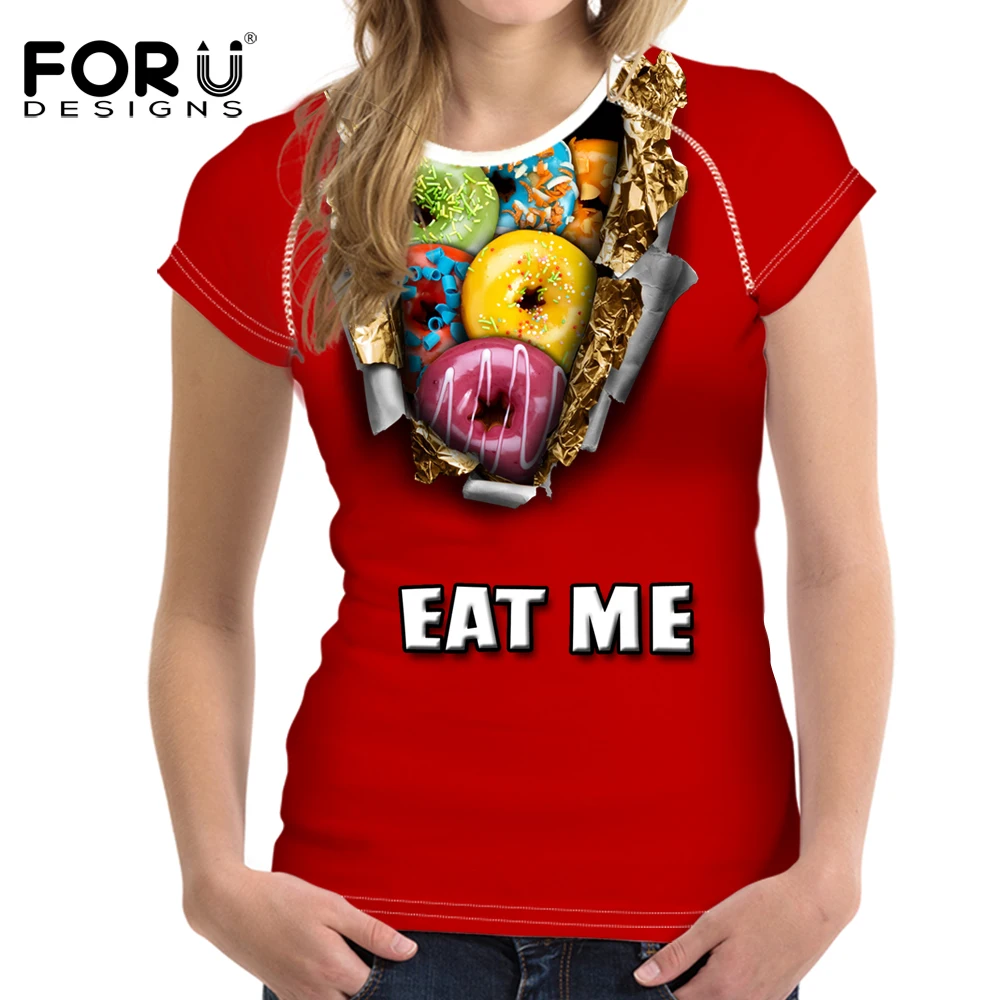 Forudesigns New Arrival Women Casual T Shirts Tops Funny 3d Printing