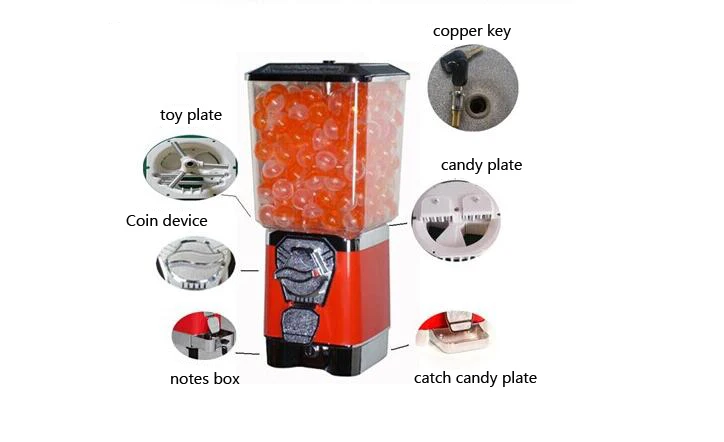 GV18F Candy vending machine Gumball Machine Toy Capsule/Bouncing Ball ...