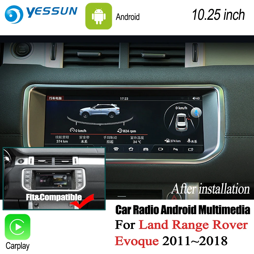 YESSUN For Range For Rover Evoque 2011~2017 Car Android Carplay GPS ...
