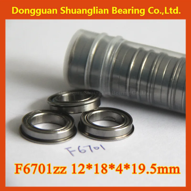50pcs/lot F6701 2Z F6701Z 6701 F6701ZZ F6701 2Z 12X18X4 mm flange ball ...