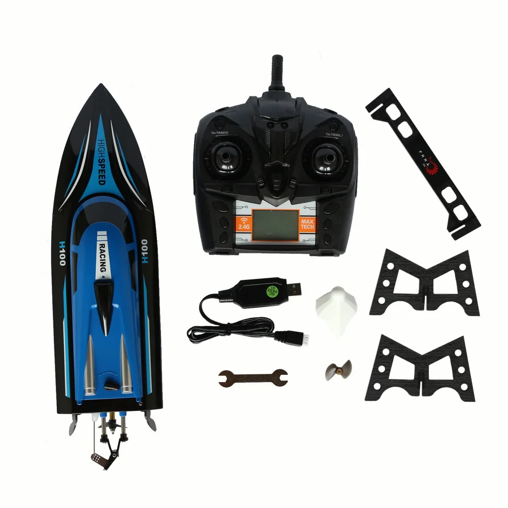 Cymye High Speed RC Boat H100 2.4GHz 4 Channel 30km/h Racing Remote ...