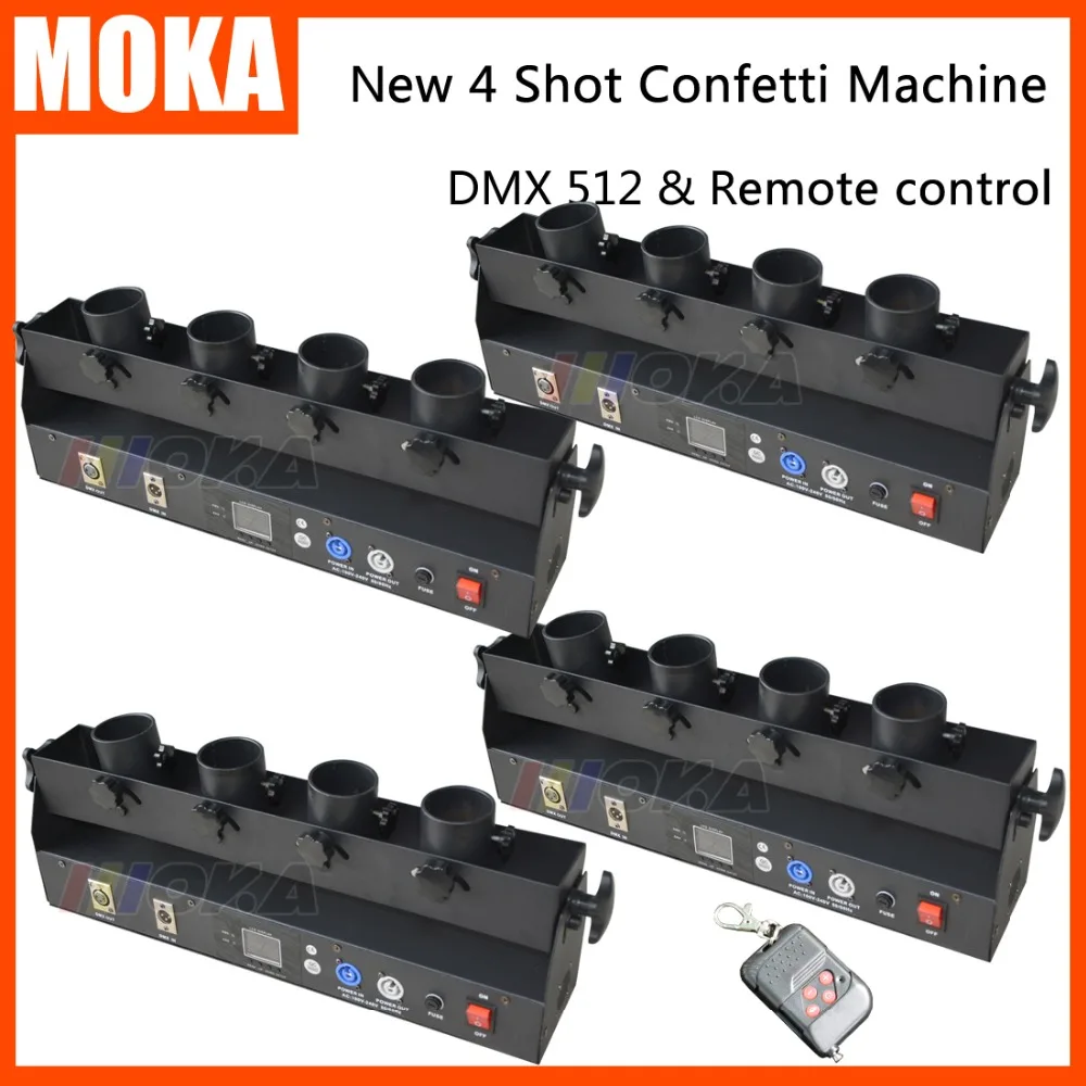 4Pcs/Lot 4 head confetti blaster DMX 512 Confetti Cannon Confetti ...