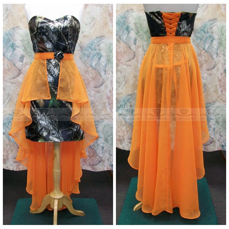 Orange Camo Bridesmaid Dresses