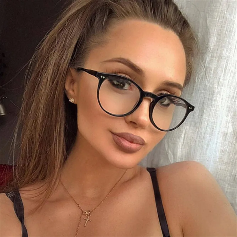 YOOSKE Fashion Women Round Glasses Frames Black Eyeglasses Frame For YOOSKE Fashion Women Round Glasses Frames Black Eyeglasses Frame For