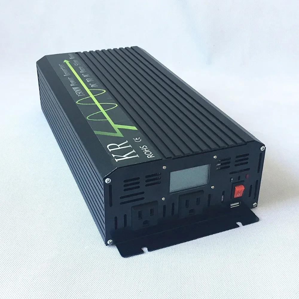 Power Inverter 1500W Peak 3000W Off Grid Pure Sine Wave 12V/24V/48V to ...