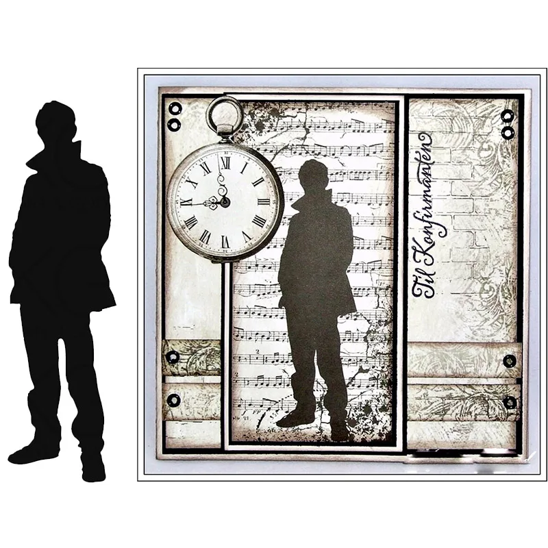 Human Figure Shadow Metal Cutting Dies for Scrapbooking Boy New 2019 ...