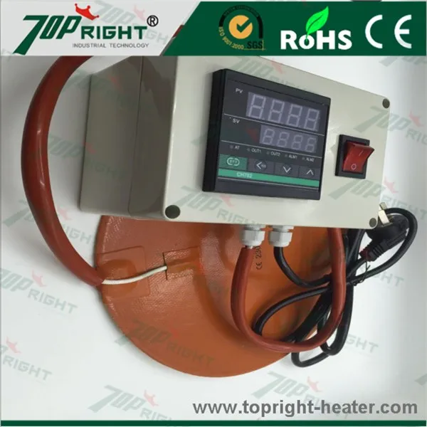 Dia.250mm 230v silicone heat pad heater with digital thermostat PID ...