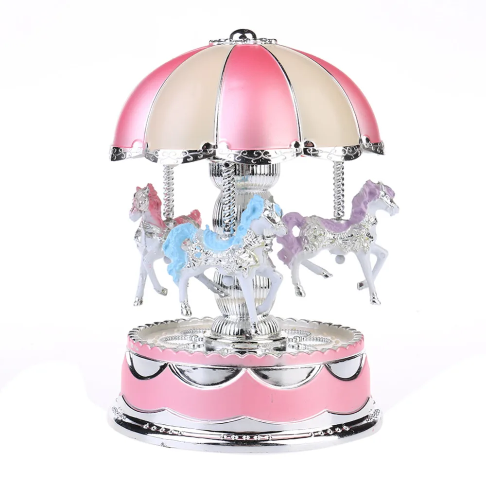 Fashion Musical Kids Led Dome Horse Carousel Music Box Toy Classical ...