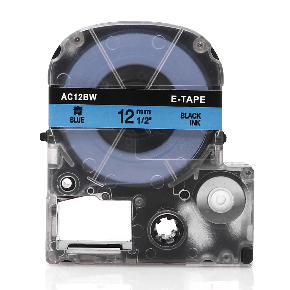 2 pcs Black on Blue 12MM Label Tape – K-Sun Label