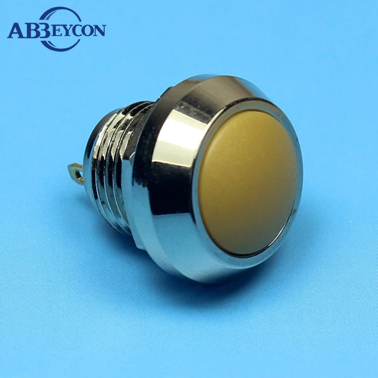 12mm 2A 36VDC Momentary Button Switch IP65 1NO Metal Shell Push Buton ...