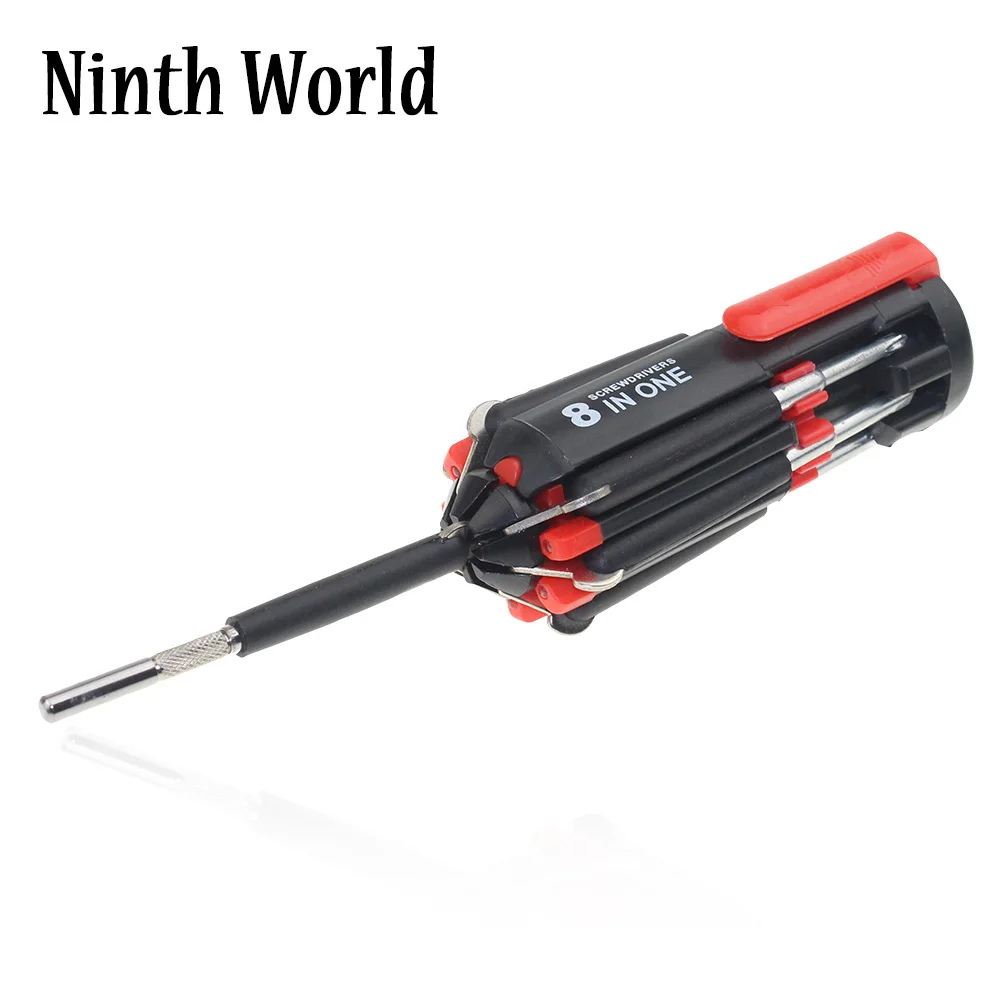 8 In 1 Slotted Phillips Screwdriver Precision With LED Light Folding ...