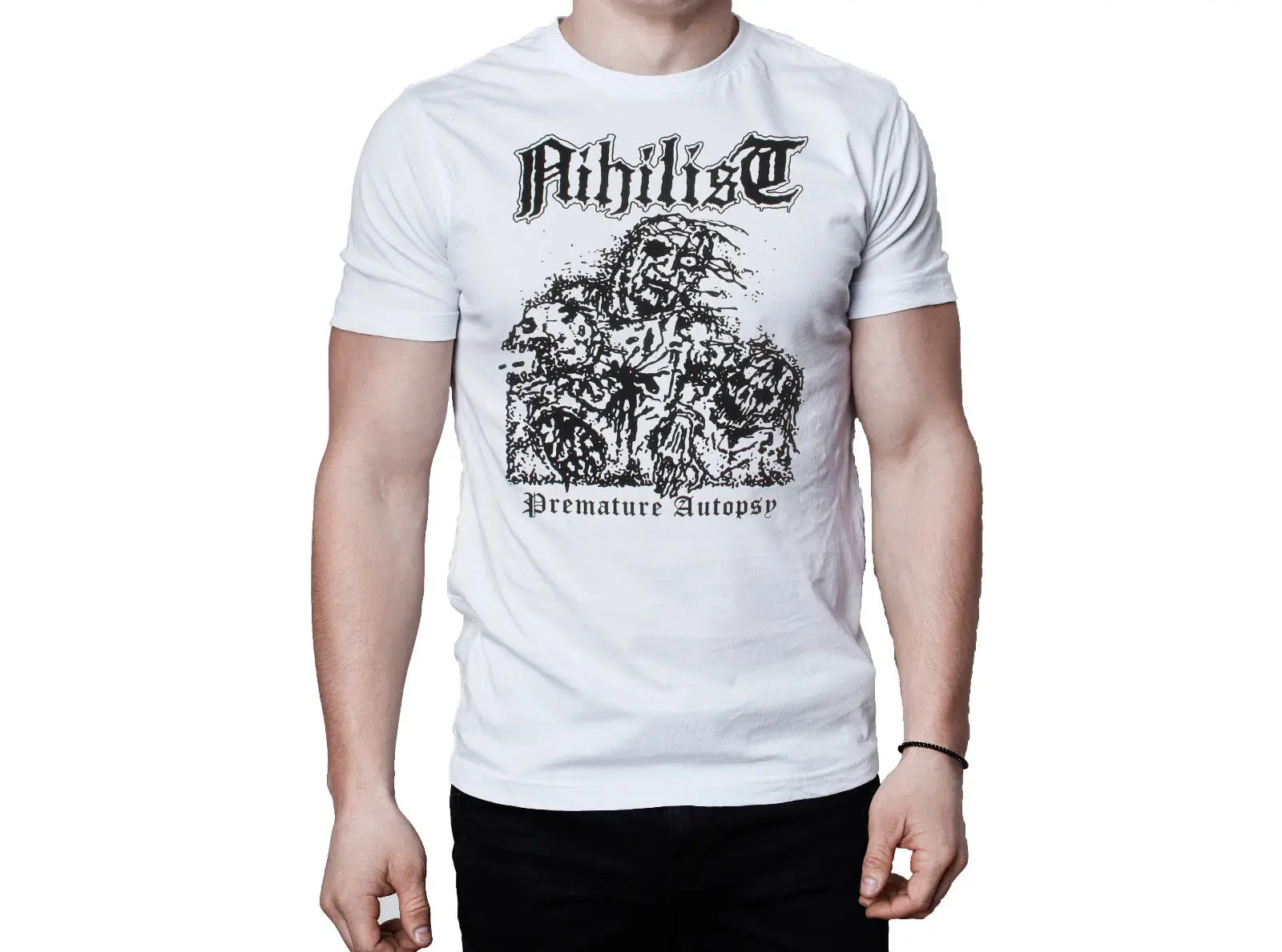 Nihilist Premature Autopsy Gruesome Demo Cover White T Shirt Stranger ...