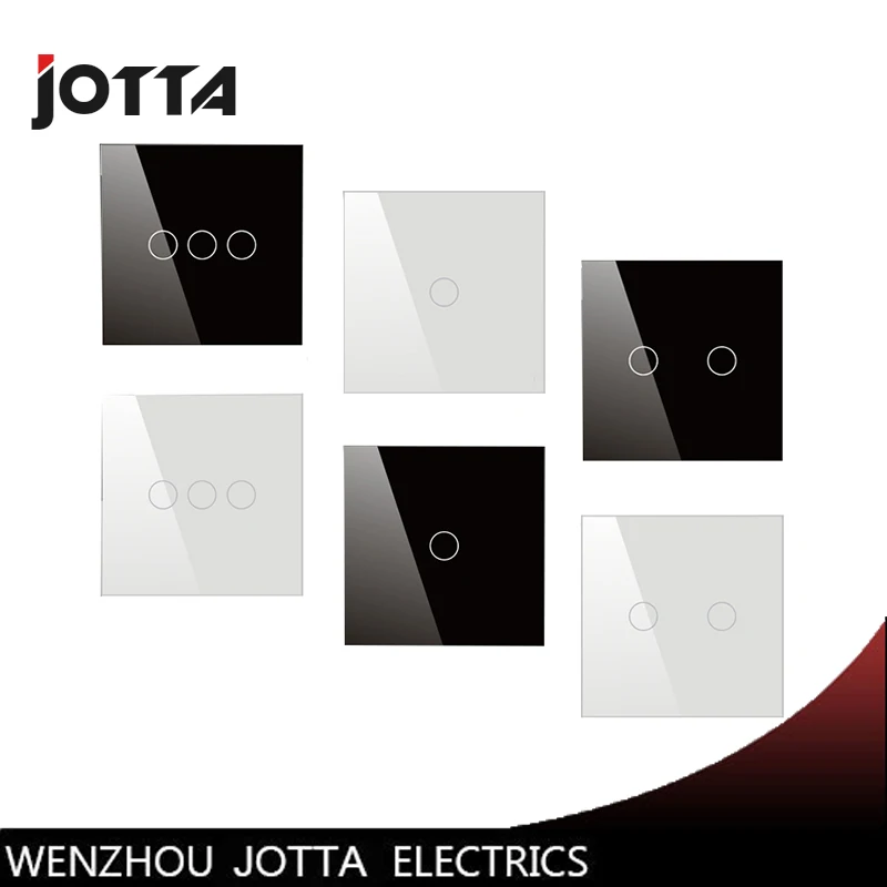 1 gang 1 way Black/White Pearl Crystal Glass Panel Switch, Wall Switch ...