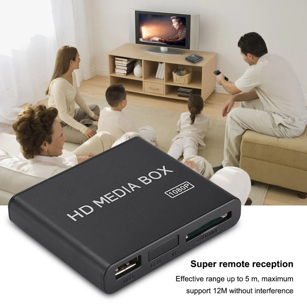 110 240V Full HD Mini External Box Media Player 1080P Media Player Box ...